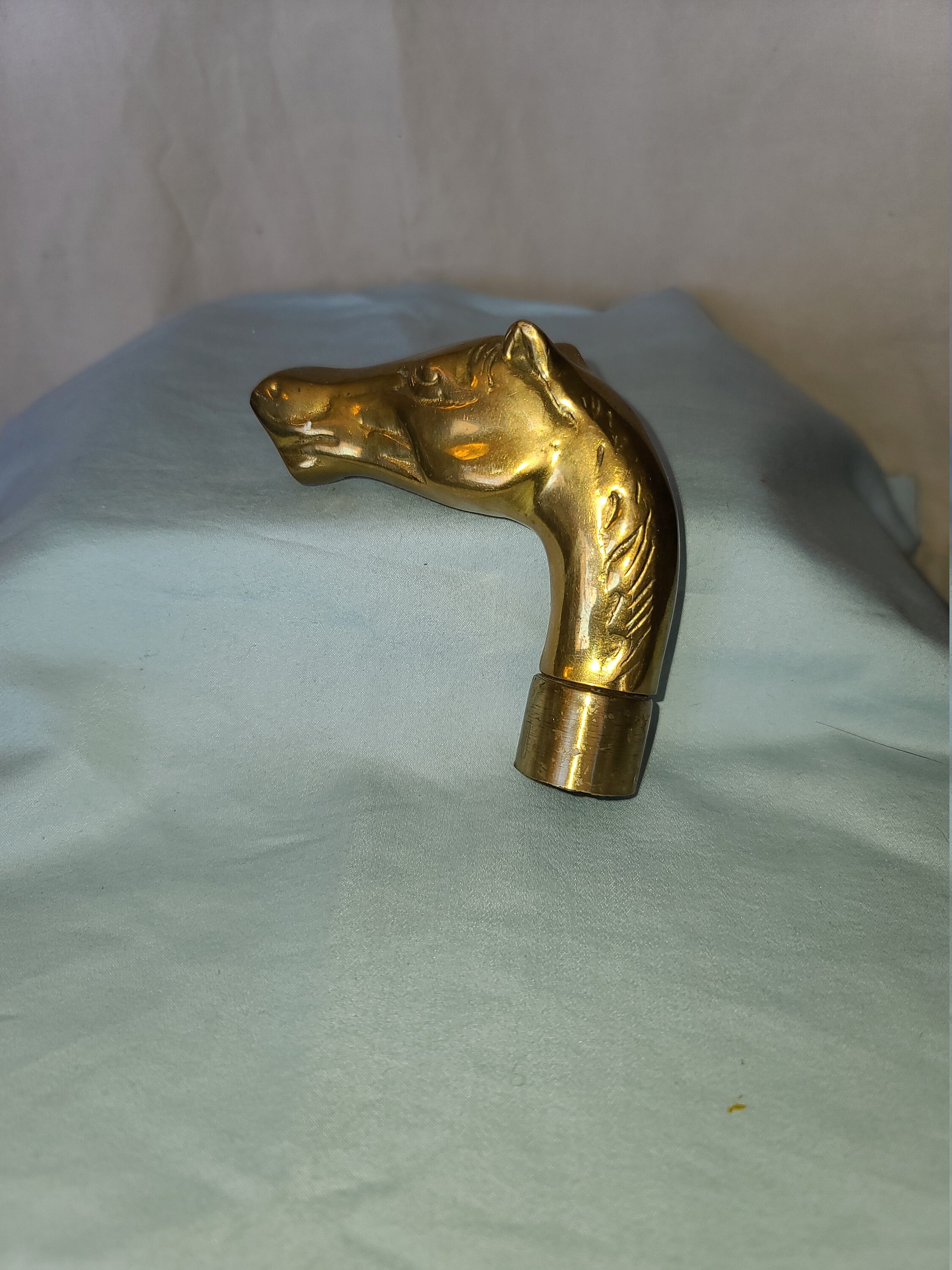 VINTAGE SOLID BRASS Horse Cane Handle Horse Head Cane Handle Horse Head ...