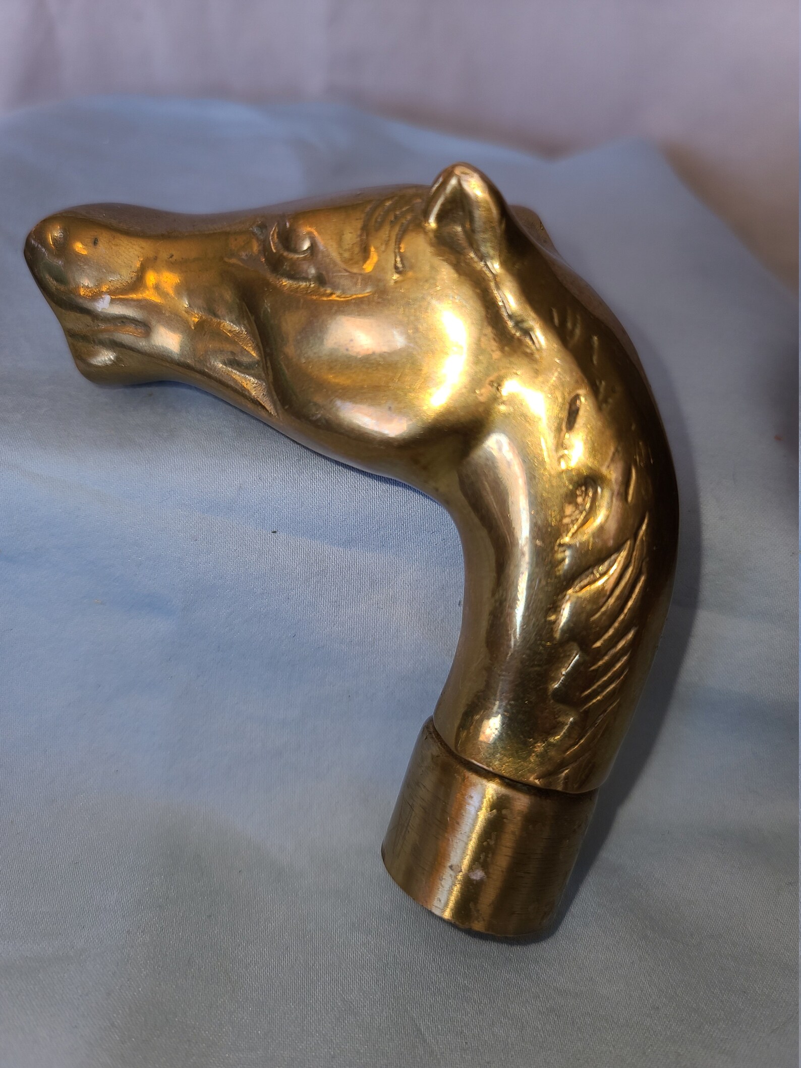 VINTAGE SOLID BRASS Horse Cane Handle Horse Head Cane Handle Horse Head ...