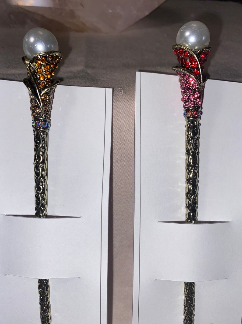 CARVED CRYSTAL PEARL Hair Stick Rhinestone Hair Stick Hair Accessorie ...