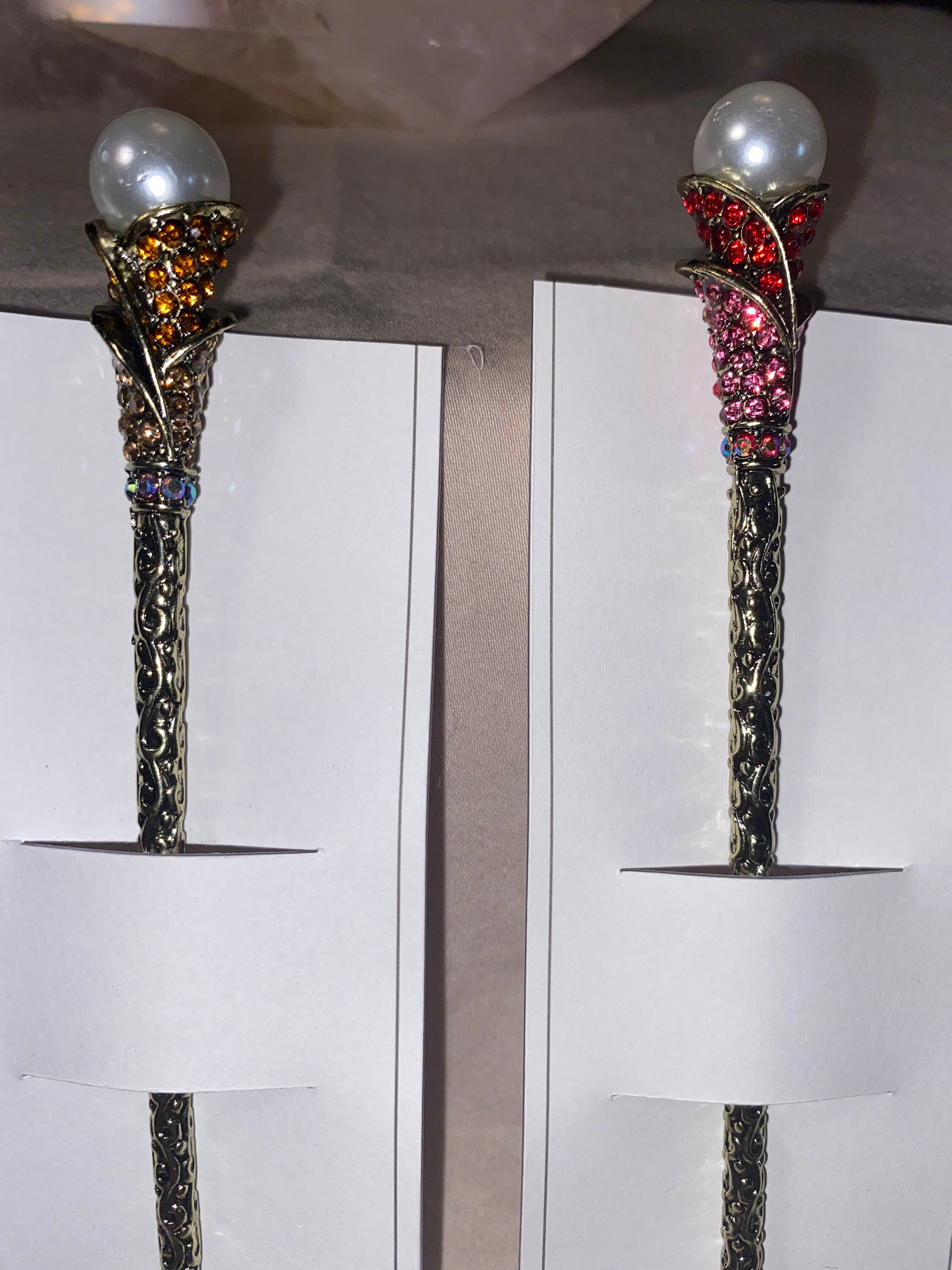 CARVED CRYSTAL PEARL Hair Stick Rhinestone Hair Stick Hair Accessorie ...