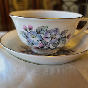 VINTAGE WARWICK MADE in Usa Cup and Saucer Floral Silver Trimmed Cup ...