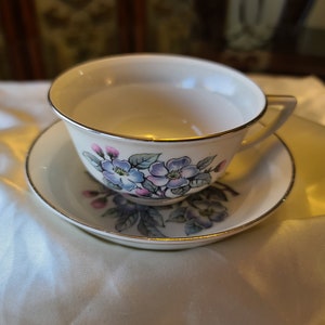 VINTAGE WARWICK MADE in Usa Cup and Saucer Floral Silver Trimmed Cup ...