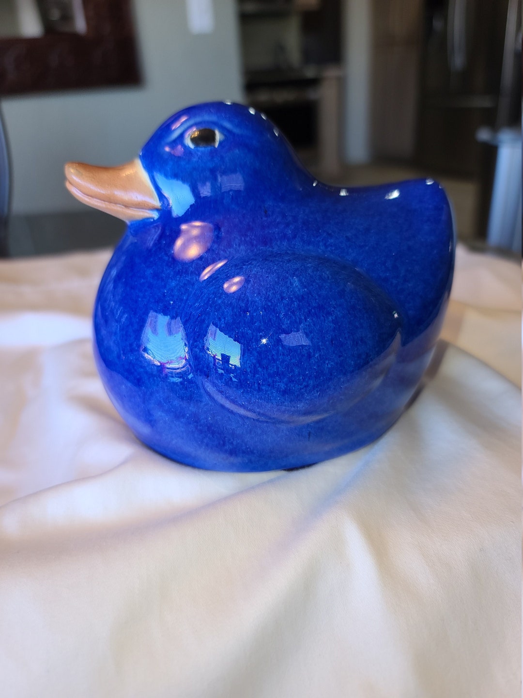 VINTAGE BLUE CERAMIC Duck Collectable Ceramics Duck Decor Vintage Duck ...
