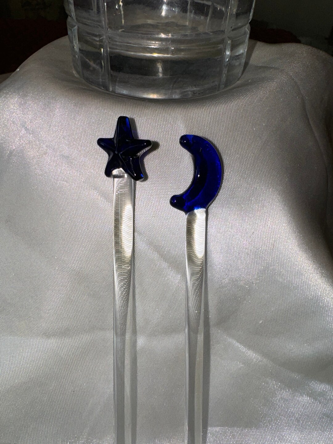 GLASS MOONS AND Stars Stir Sticks Barware Blue Moon Stir Sticks Blue ...