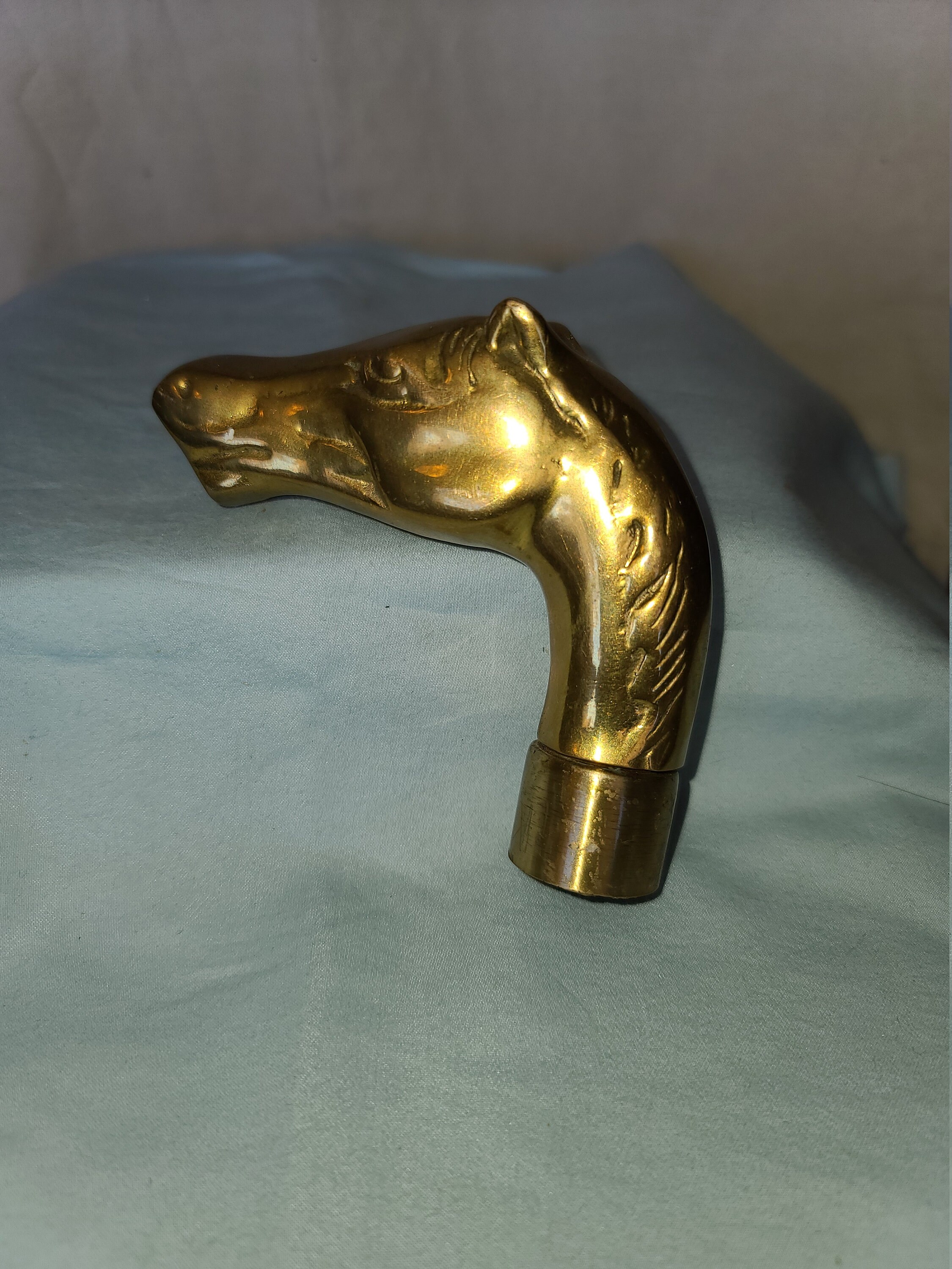 VINTAGE SOLID BRASS Horse Cane Handle Horse Head Cane Handle Horse Head ...