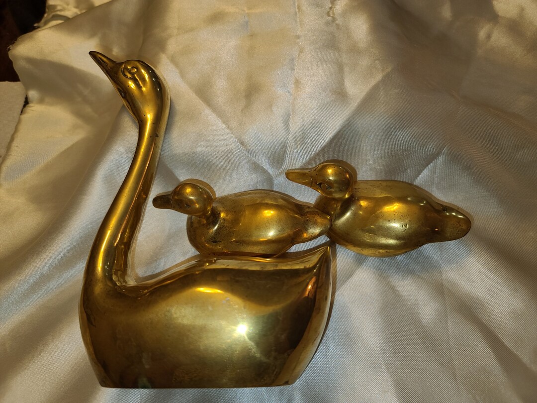 VINTAGE SET OF 3 Brass Ducks With Babys' Collectable Brass - Etsy