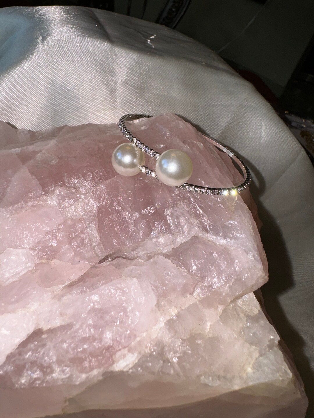 RHINESTONE PEARL WRAP Bracelet Fashion Bracelet Pearl Coil Bracelet ...
