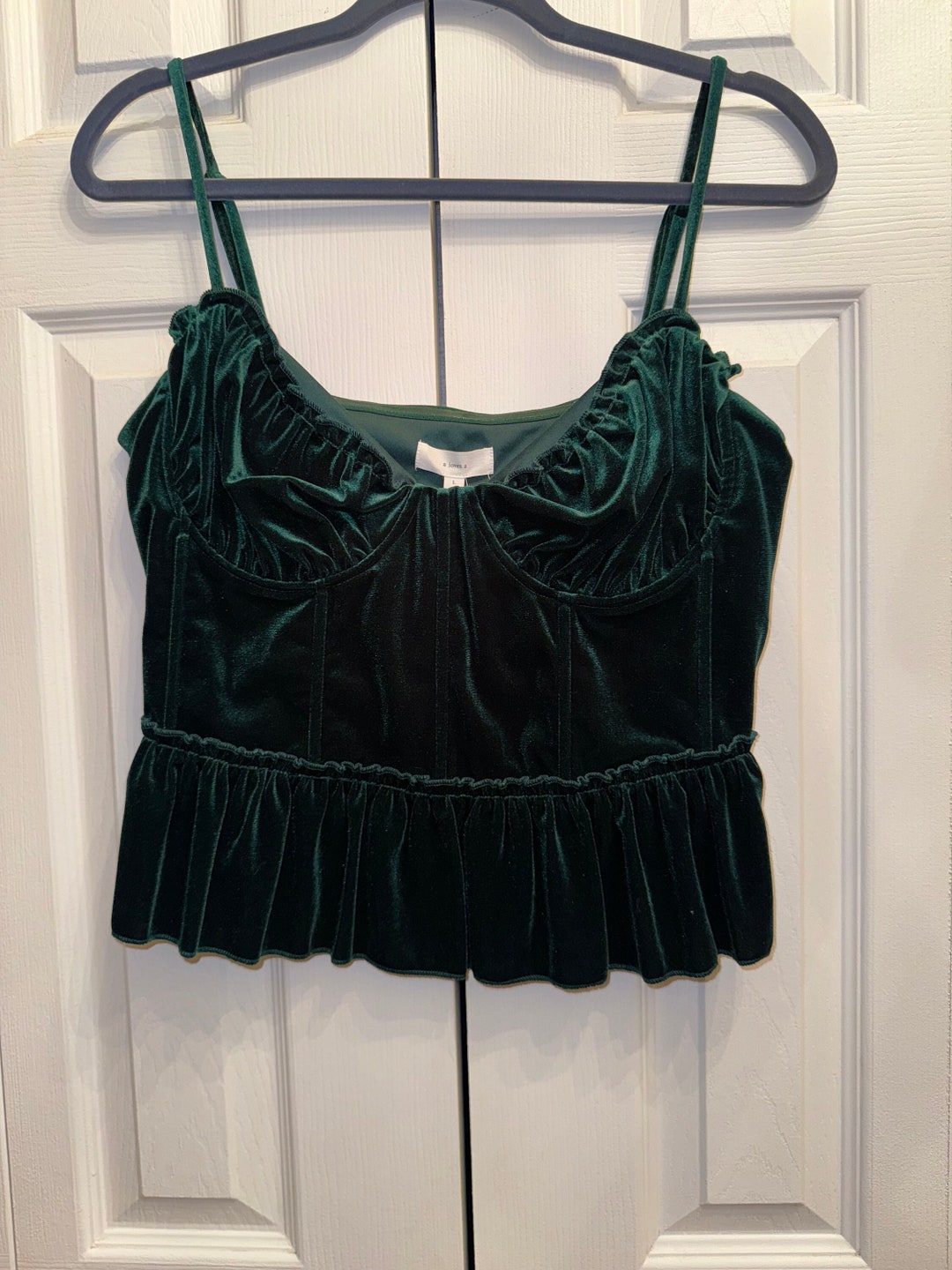 ALOVESA GREEN VELVET Top Vintage Velvet Crop Top Y2k Velvet Top Boho ...