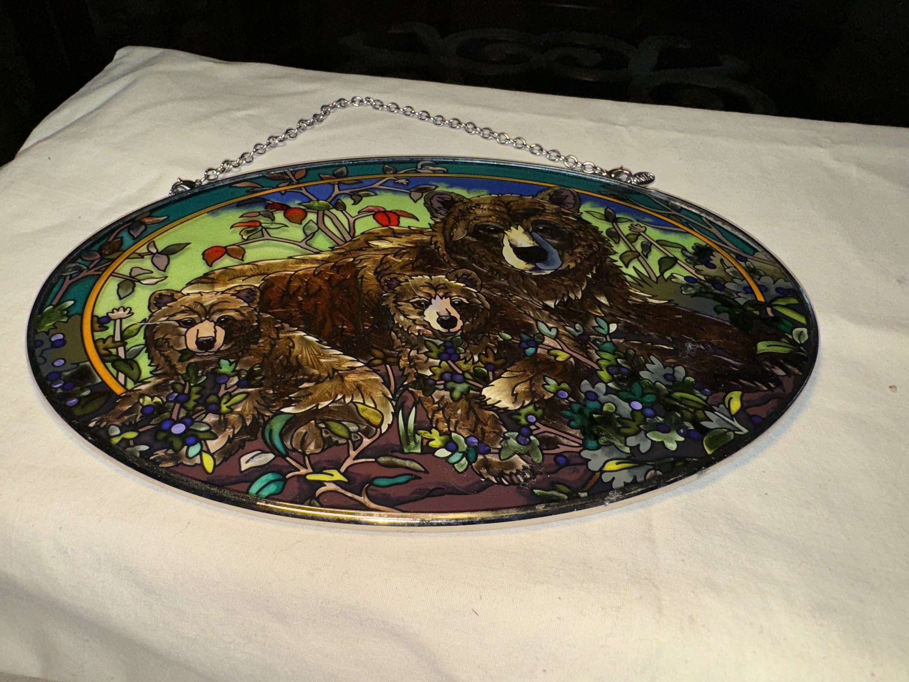 AMINO FINE ART Brown Bear Window Art Bear Suncatcher Wall Art Home ...