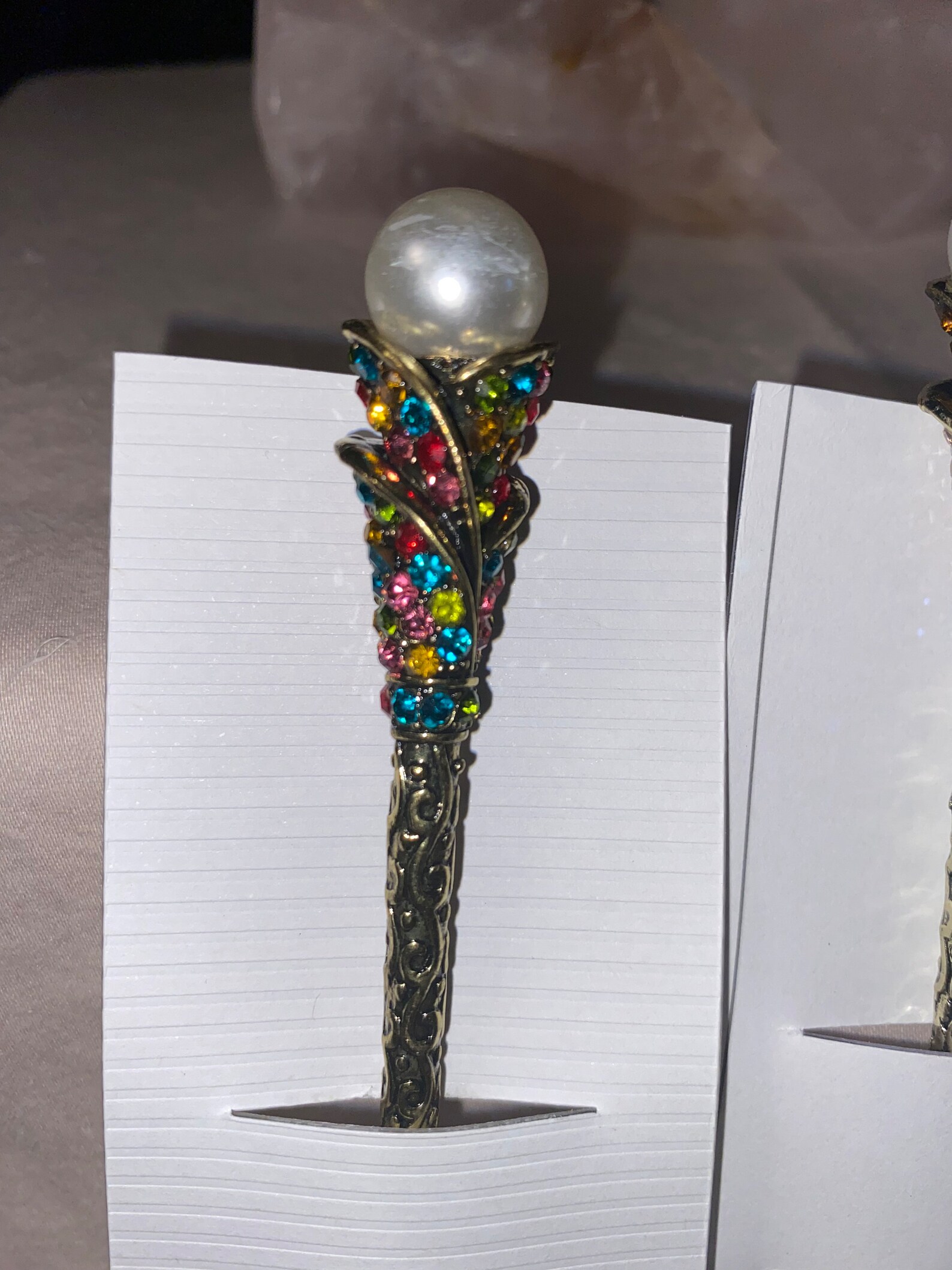 CARVED CRYSTAL PEARL Hair Stick Rhinestone Hair Stick Hair Accessorie ...