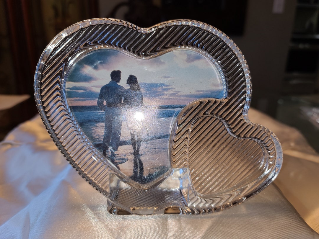 GLASS Heart PHOTO Frame Valentine Heart Photo Frame Home Decor Heart ...