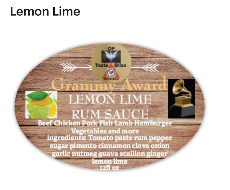 GRAMMY AWARD LEMON Lime Rum Sauce 12.oz - Etsy