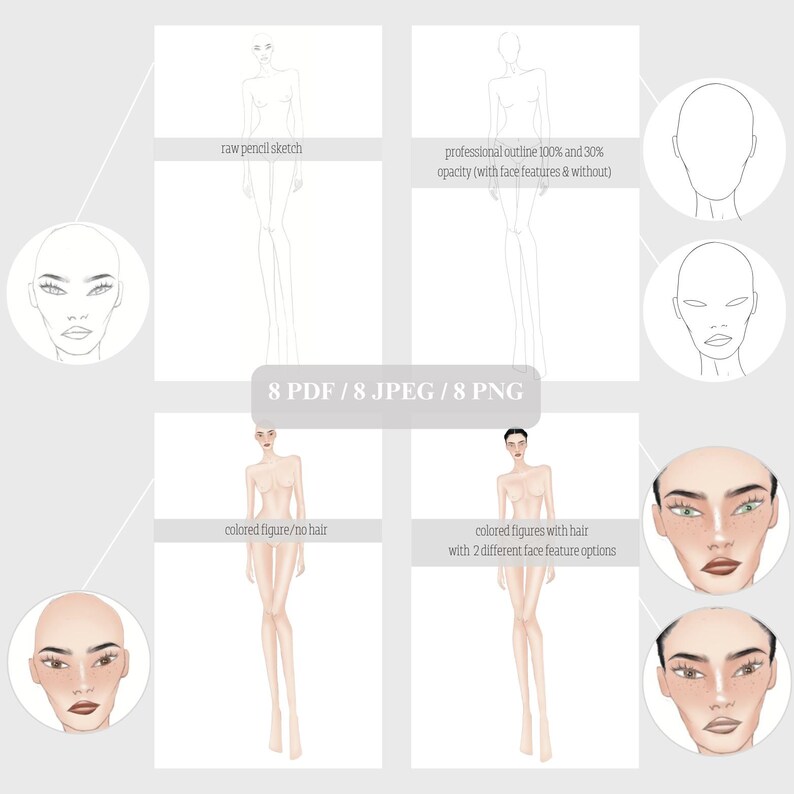 Fashion Design Croquis Figure Template 7 Template for Fashion ...