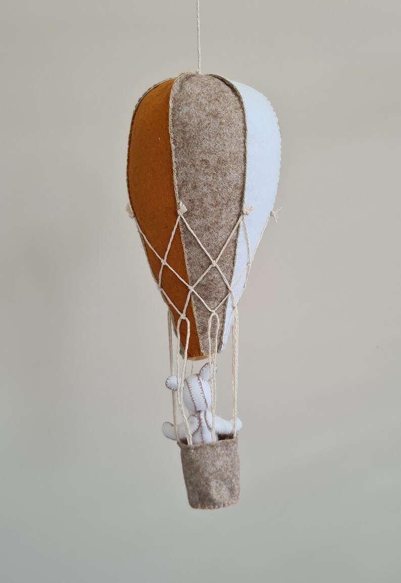 Hanging Hot Air Balloon And Bear Mobile Etsy