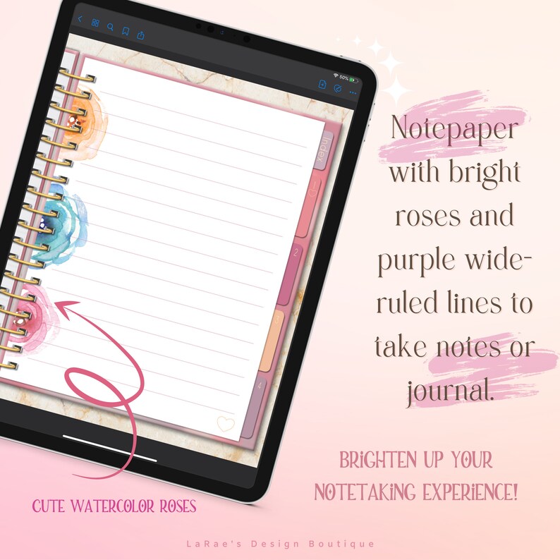 Digital Notebook With Hyperlink Tabs for Ipad and Android | Etsy