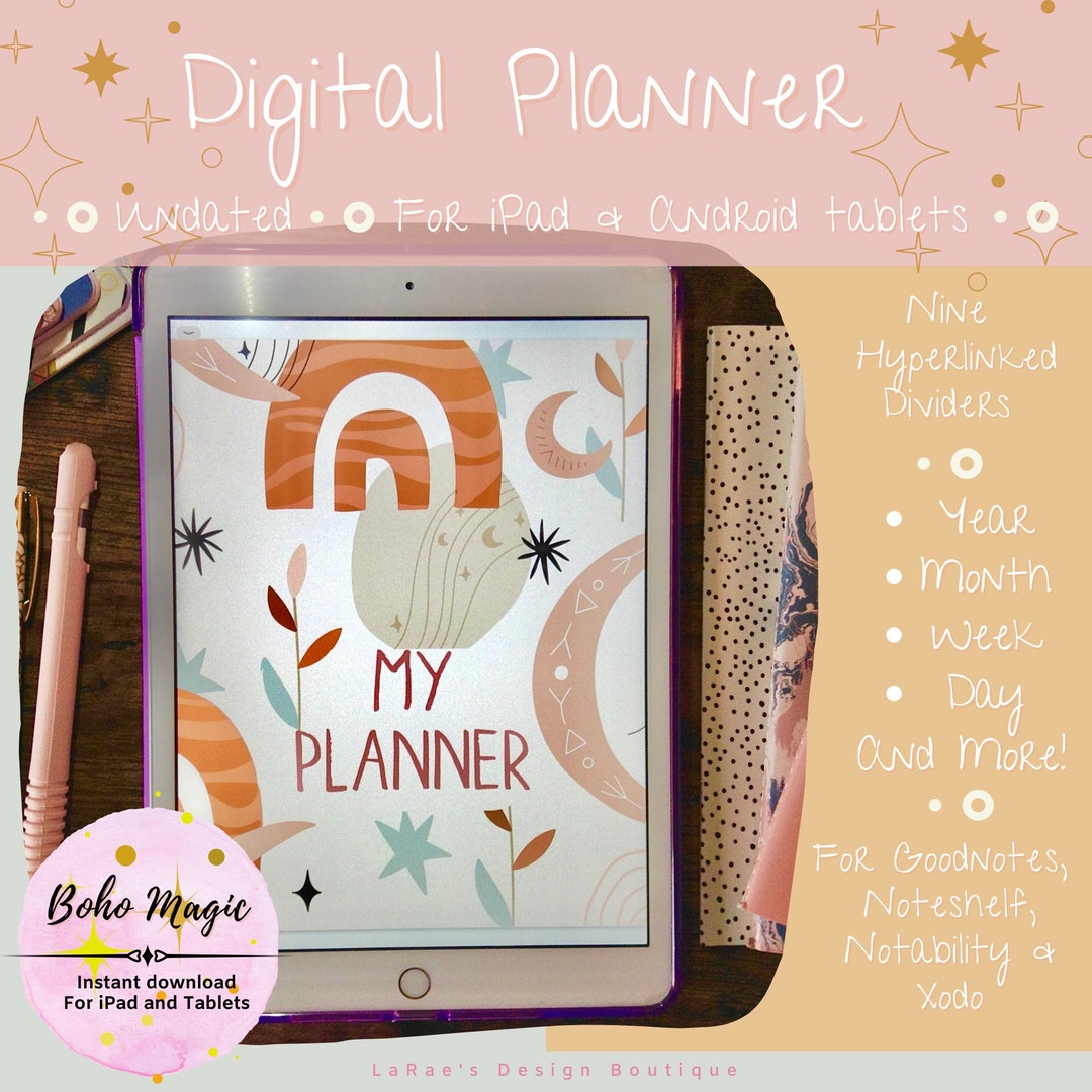 Undated Digital Planner | Boho Digital Planner | Goodnotes Planner ...