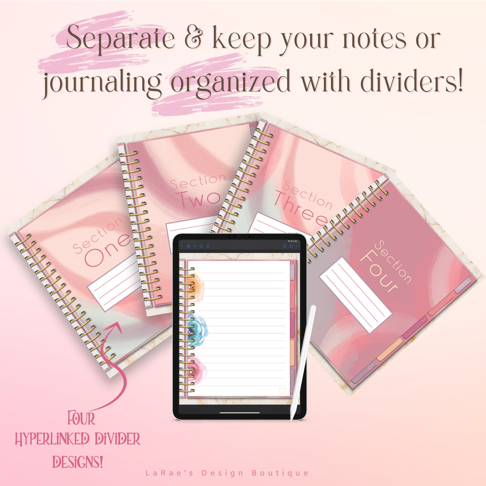 Digital Notebook With Hyperlink Tabs for Ipad and Android | Etsy