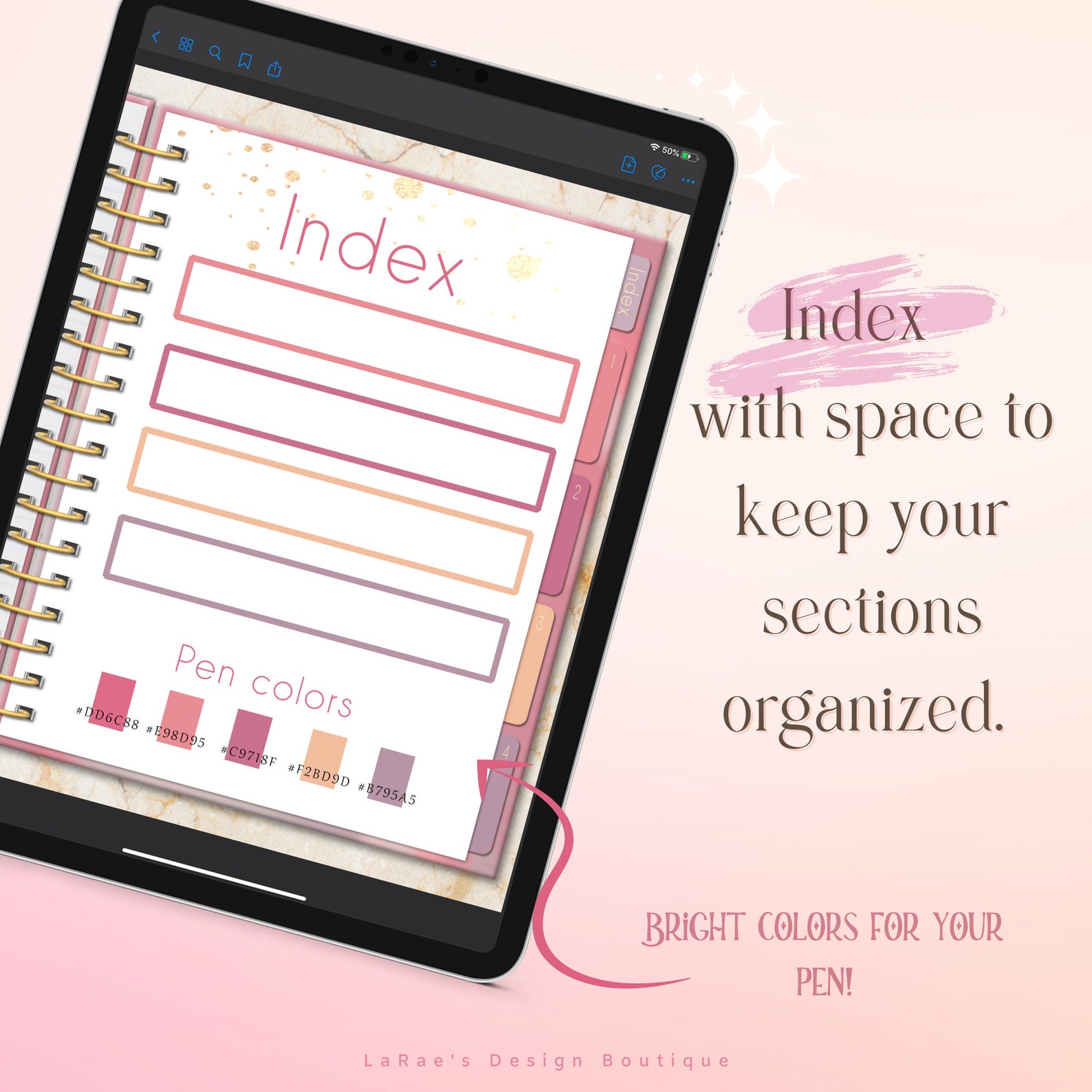 Digital Notebook With Hyperlink Tabs for Ipad and Android | Etsy