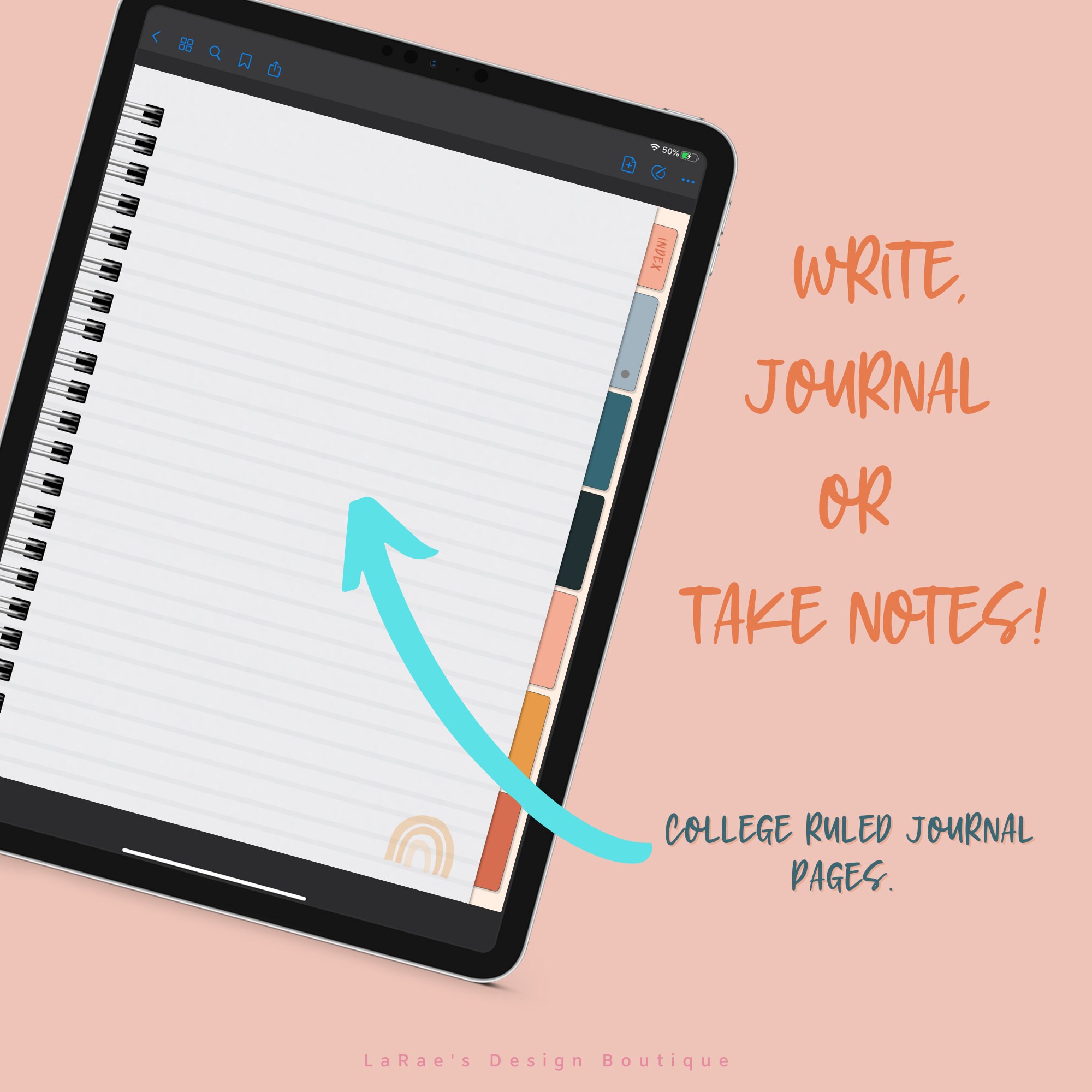 Boho Digital Notebook and Journal - Etsy