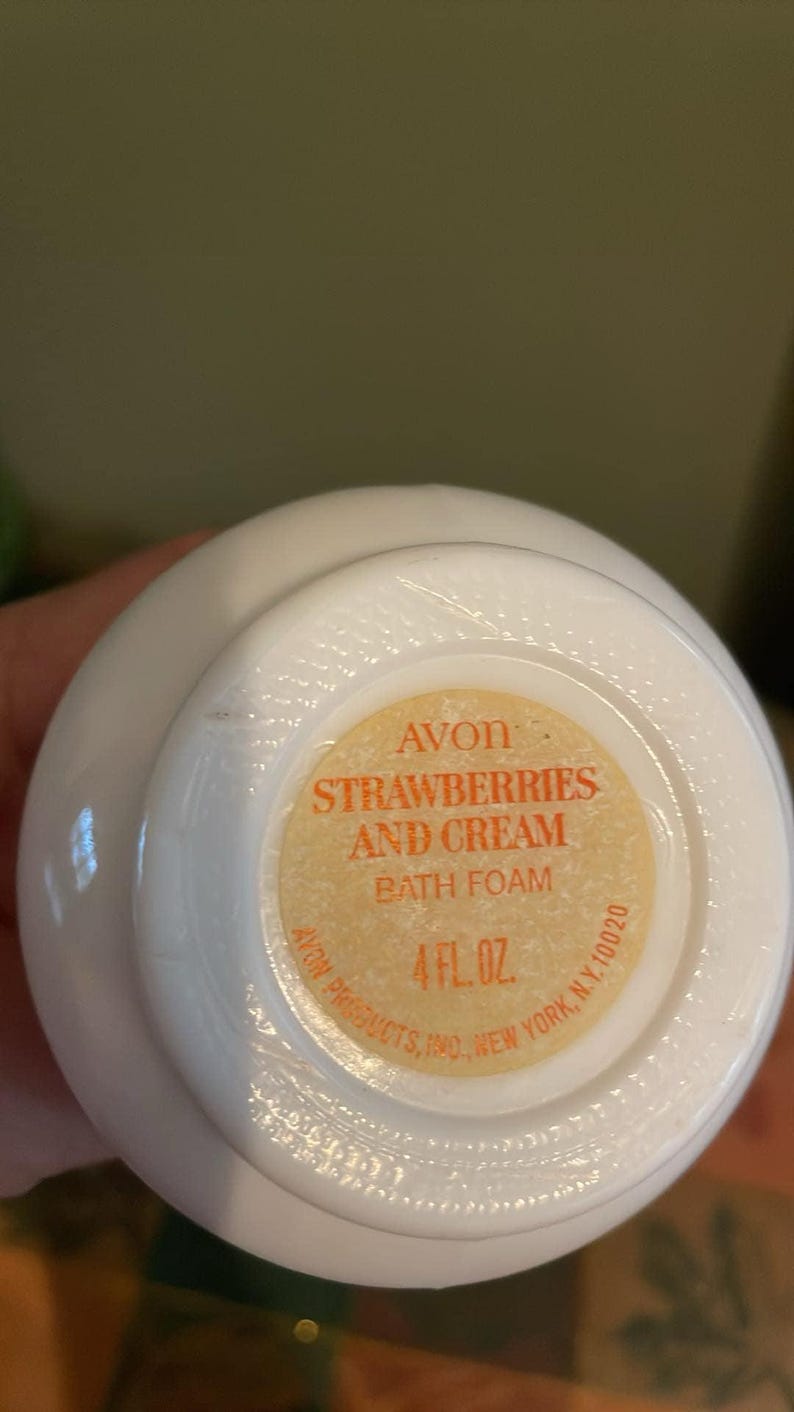 Vintage Avon Strawberries and Cream Milk Glass Pitcher With Cork ...