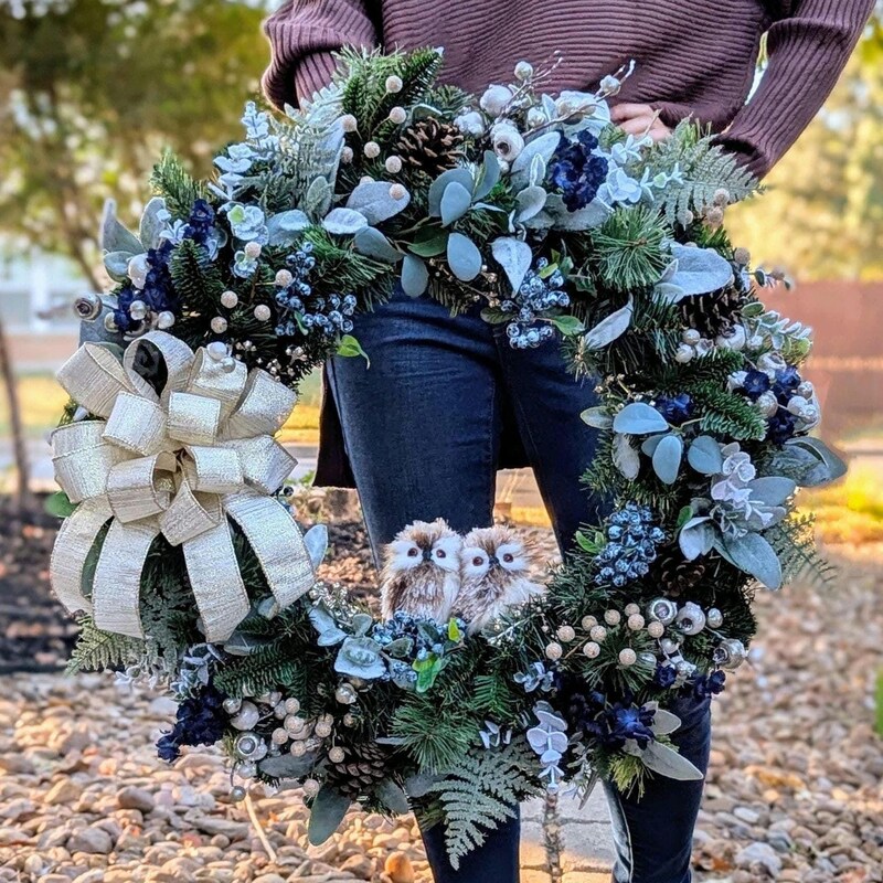 Blue Christmas Wreath - Etsy