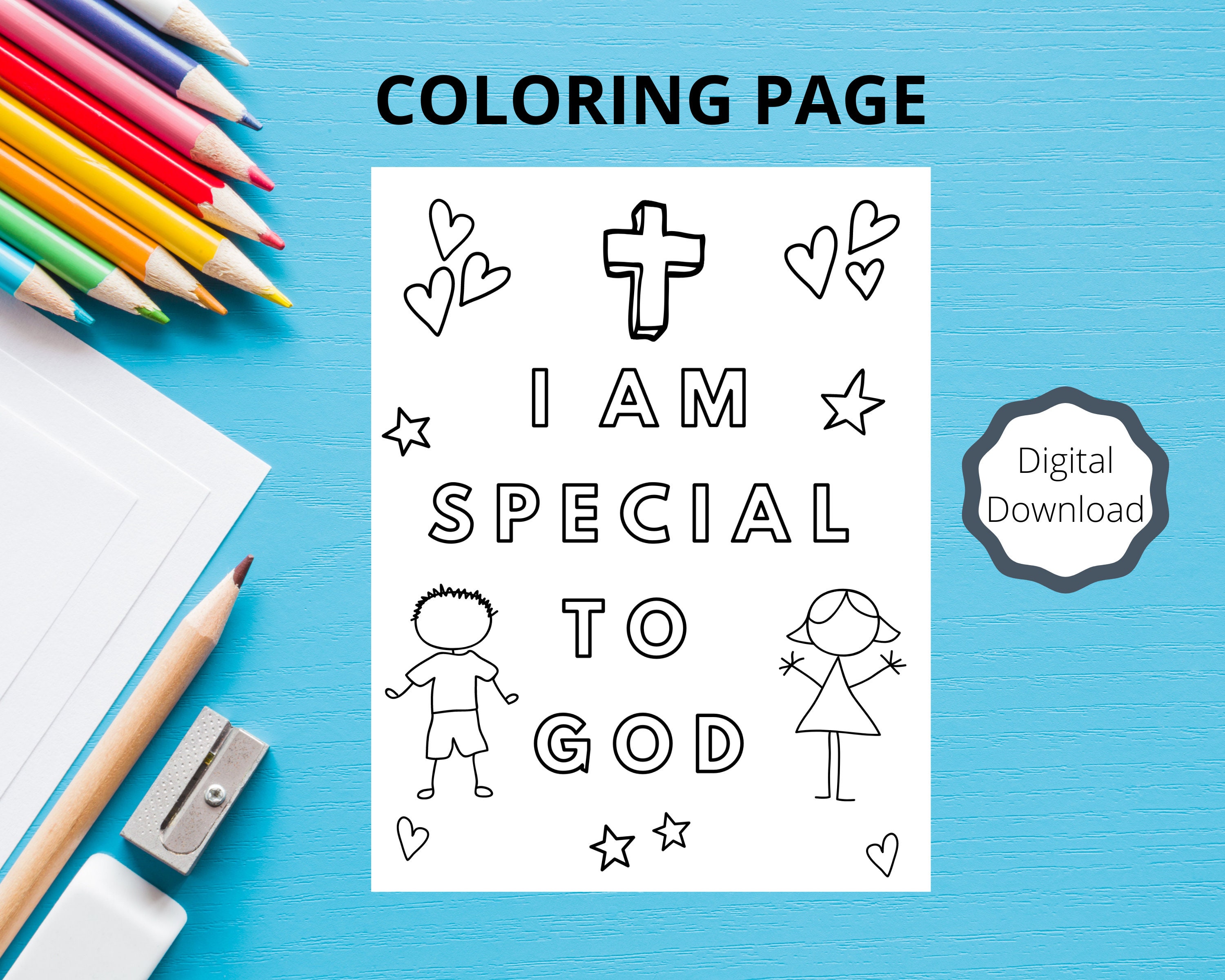 Christian Kids Coloring Pages: Bible Verse Sunday School (PDF Download ...