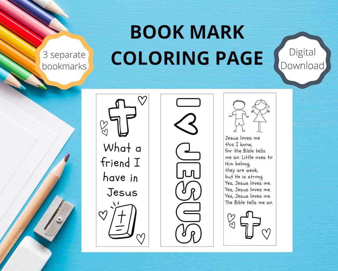 Kids Christian Book Mark Coloring Page - Kids Coloring Page - Bible ...