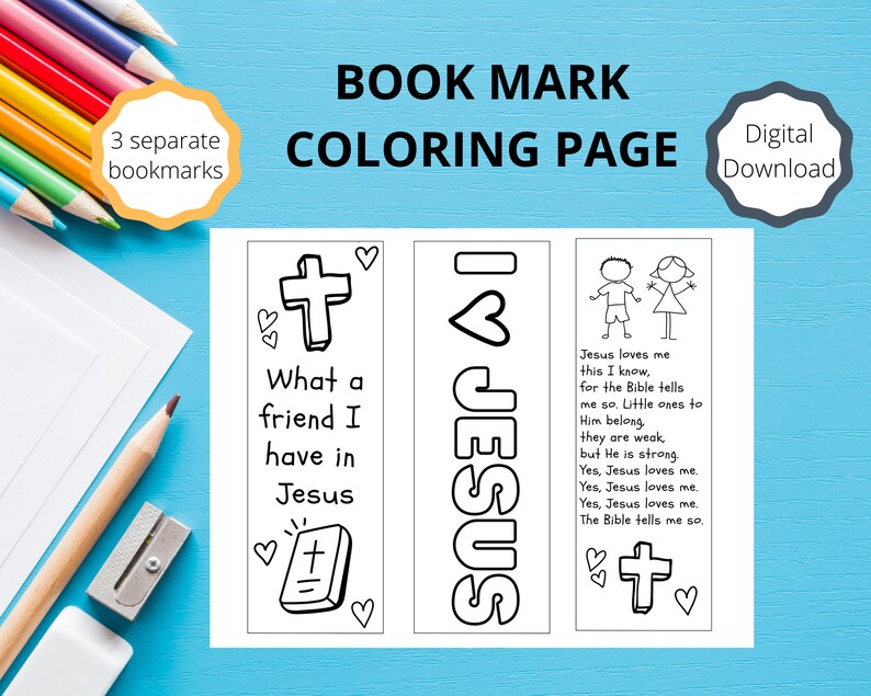 Kids Christian Book Mark Coloring Page - Kids Coloring Page - Bible ...