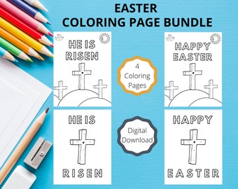 Kids Coloring Page Bundle Christian Coloring Pages Bible Verse Faith ...