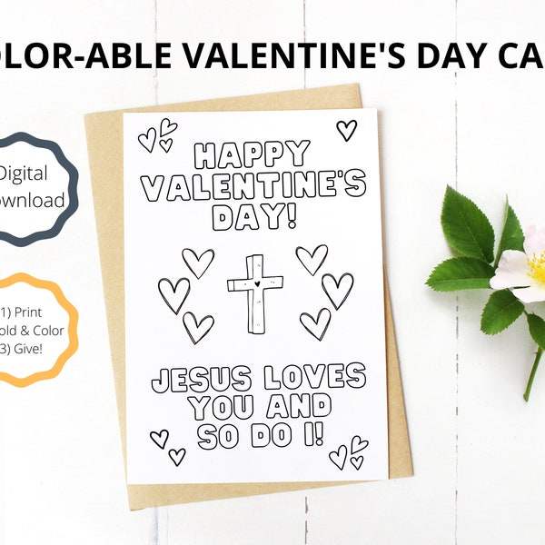 Jesus Loves You Color Card - Etsy