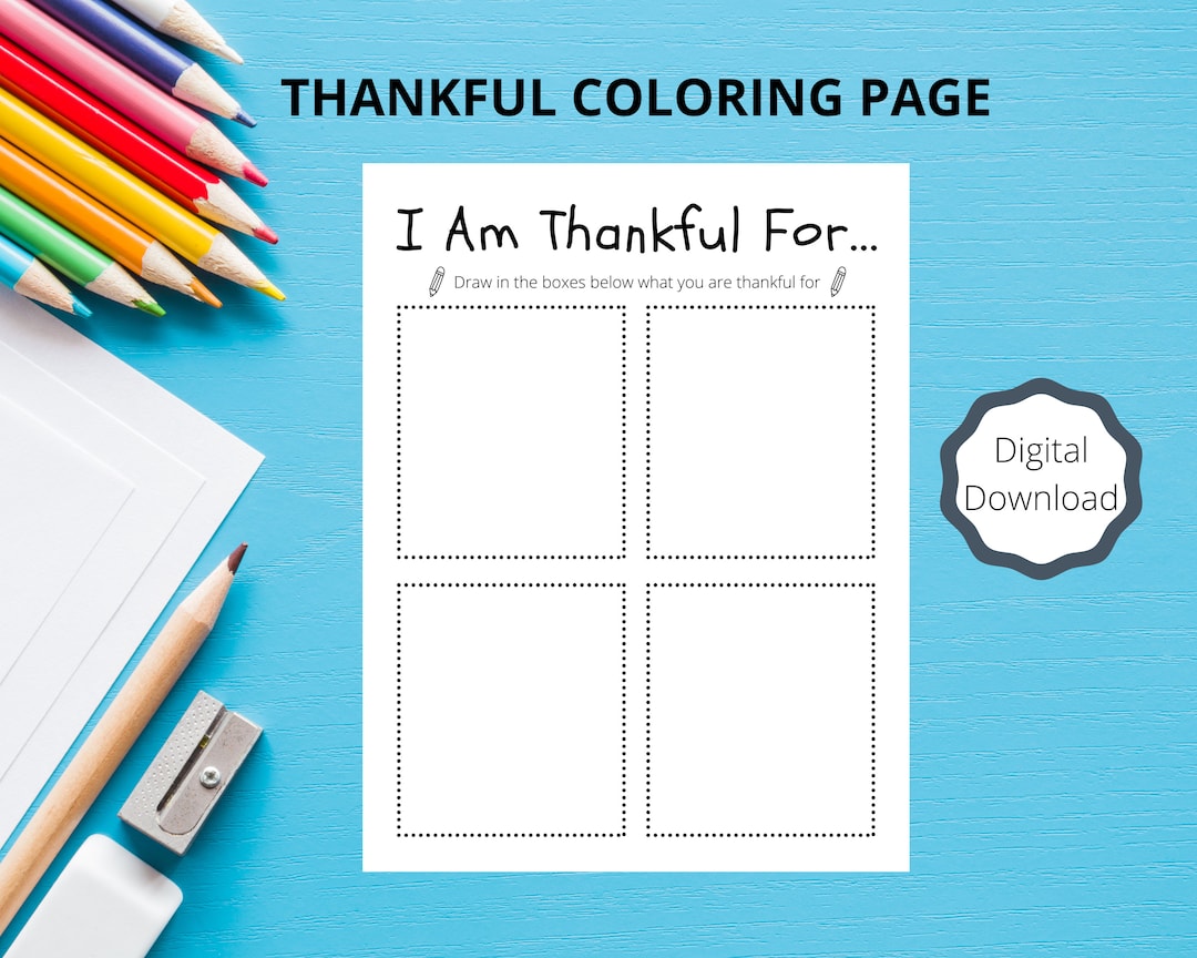 Kids Thankful Coloring Page - I Am Thankful for Coloring Page - Kids ...
