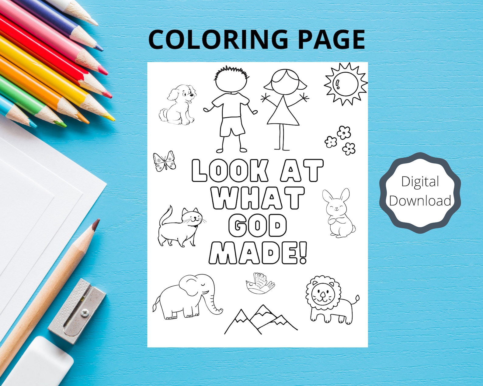 Kids Coloring Page Bundle - Christian Coloring Pages - Bible Verse ...