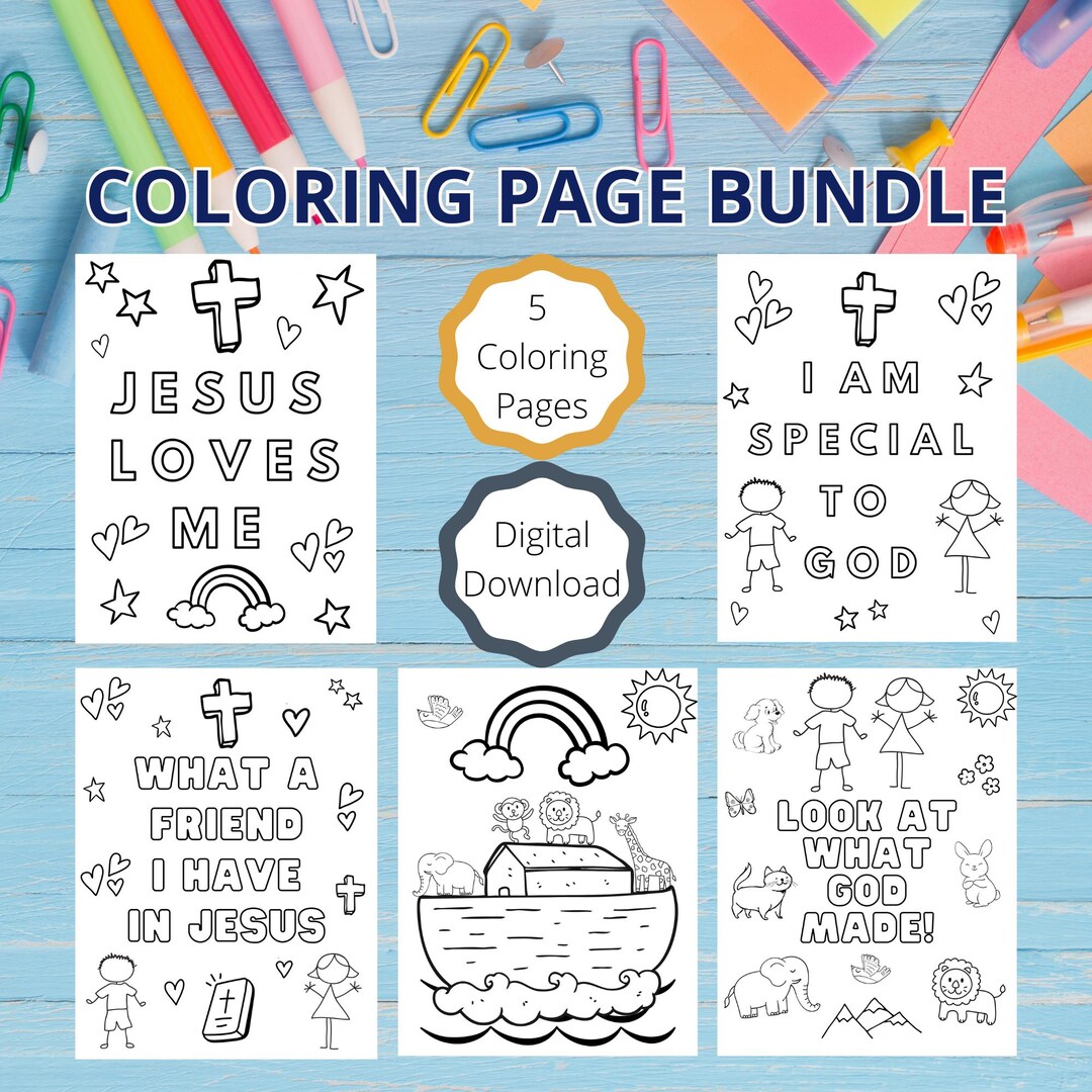 Christian Kids Coloring Pages: Bible Verse Sunday School (PDF Download ...