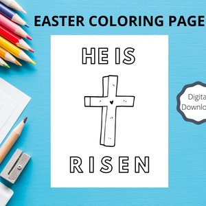 Easter Kids Coloring Page - He is Risen - Easter for Kids - Coloring ...