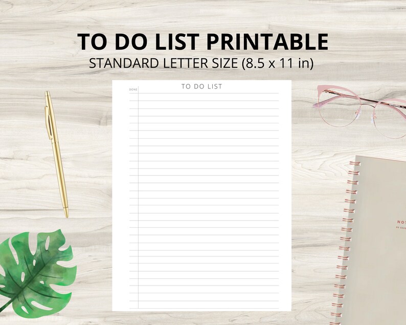 To Do List Printable, Standard Leter Size, Printable to Do List - Etsy