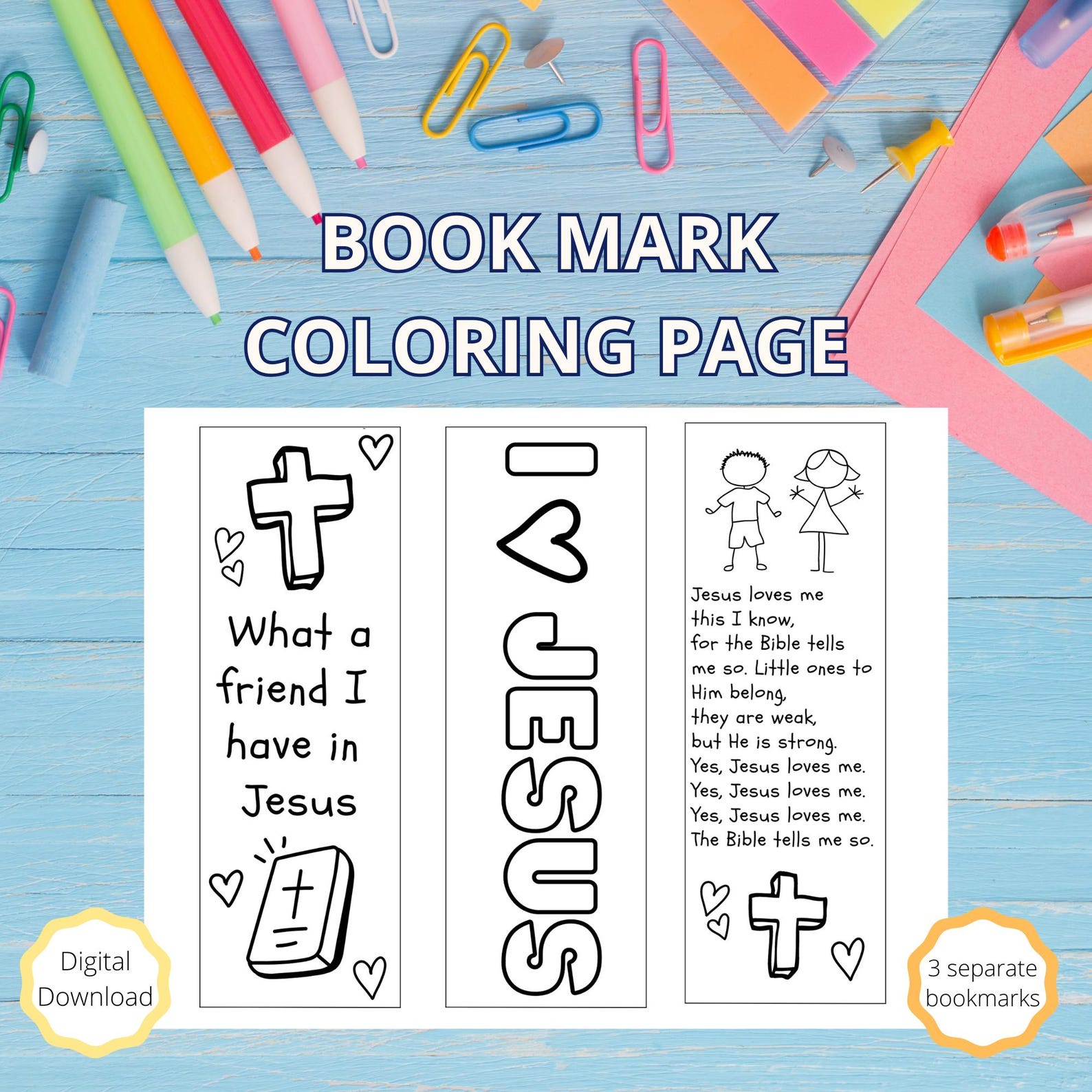 Kids Christian Book Mark Coloring Page - Kids Coloring Page - Bible ...