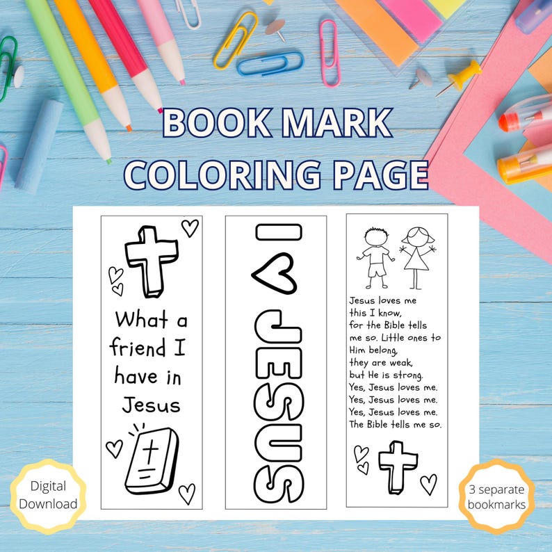 Kids Christian Book Mark Coloring Page - Kids Coloring Page - Bible ...
