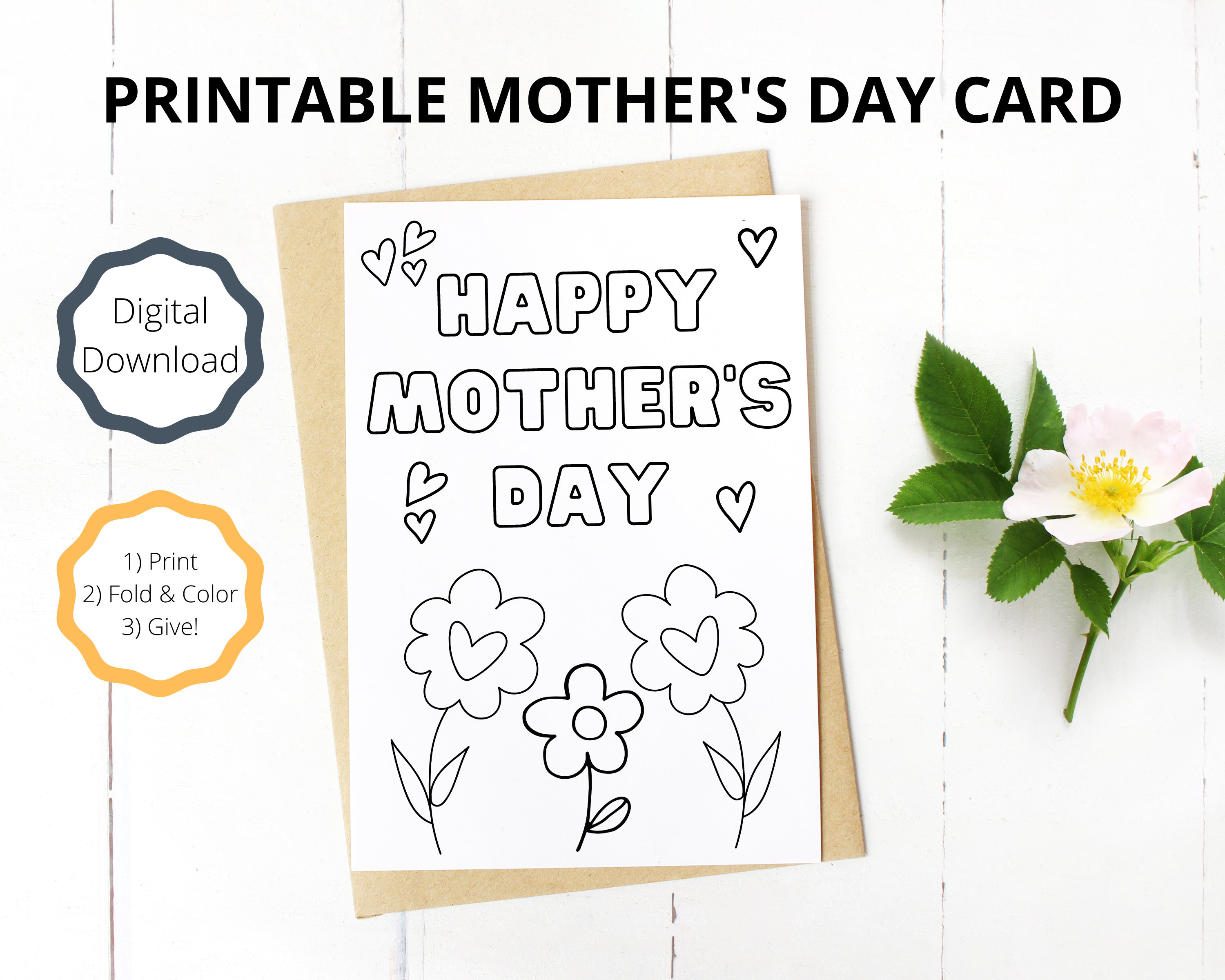 Printable Mother's Day Card - Happy Mother's Day - Kids Mother's Day ...