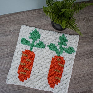 Carrots Corner to Corner Crochet Square, PDF Pattern, Vegetable Crochet ...
