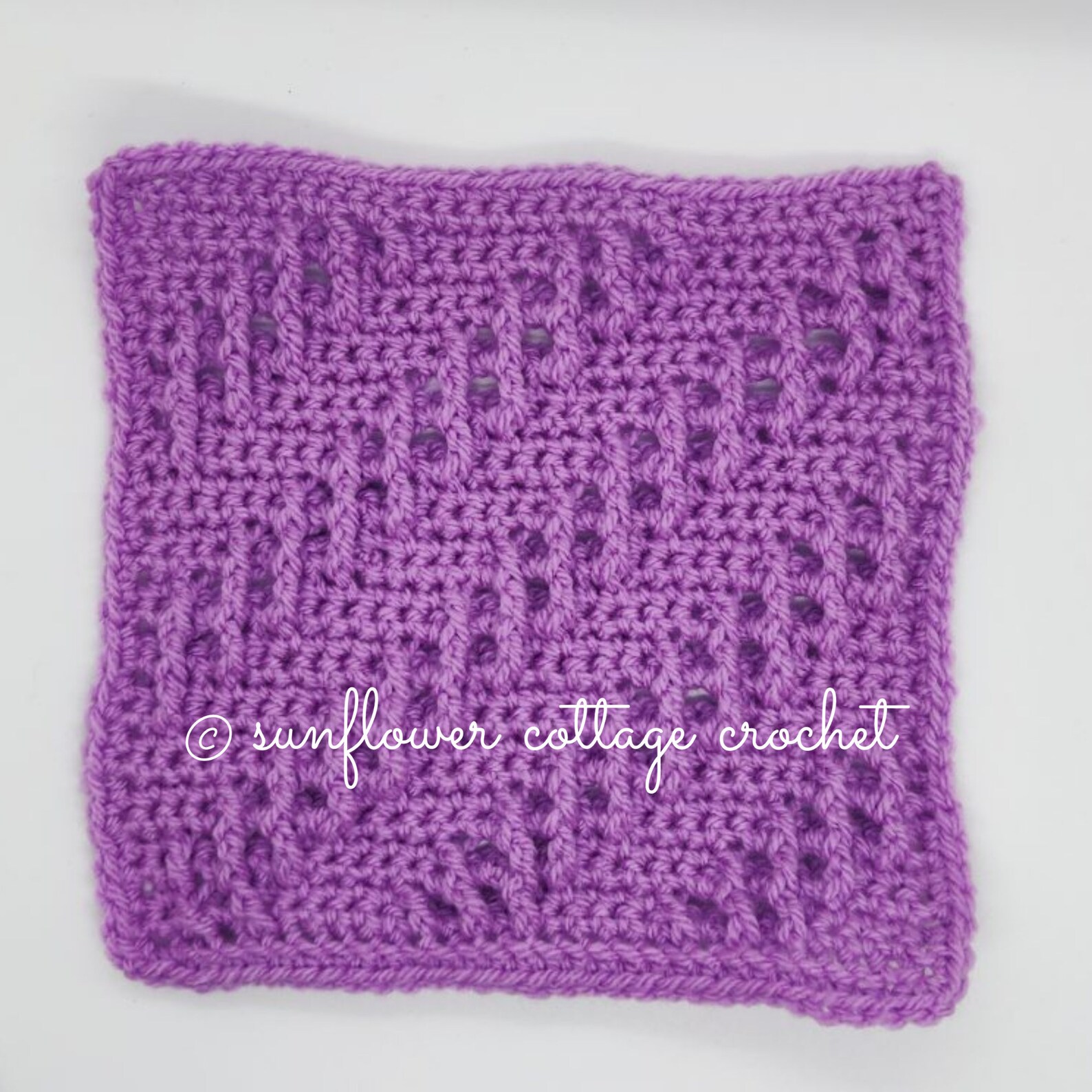 Raised Diagonal Square Crochet Square Pattern - Etsy