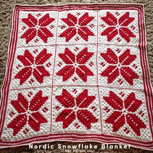 Nordic Snowflake Blanket - Crochet PDF Pattern Only, Corner to Corner ...