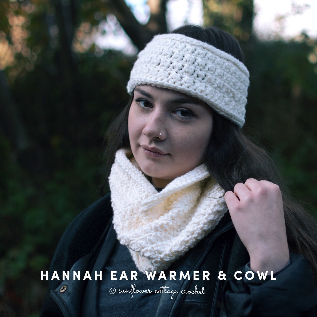 Hannah Cowl and Ear Warmer Set | Crochet Pattern Set for Cowl and Ear ...