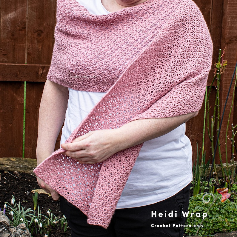 Heidi Wrap, Crochet Shawl Pattern for Women. A Perfect Spring or Summer ...