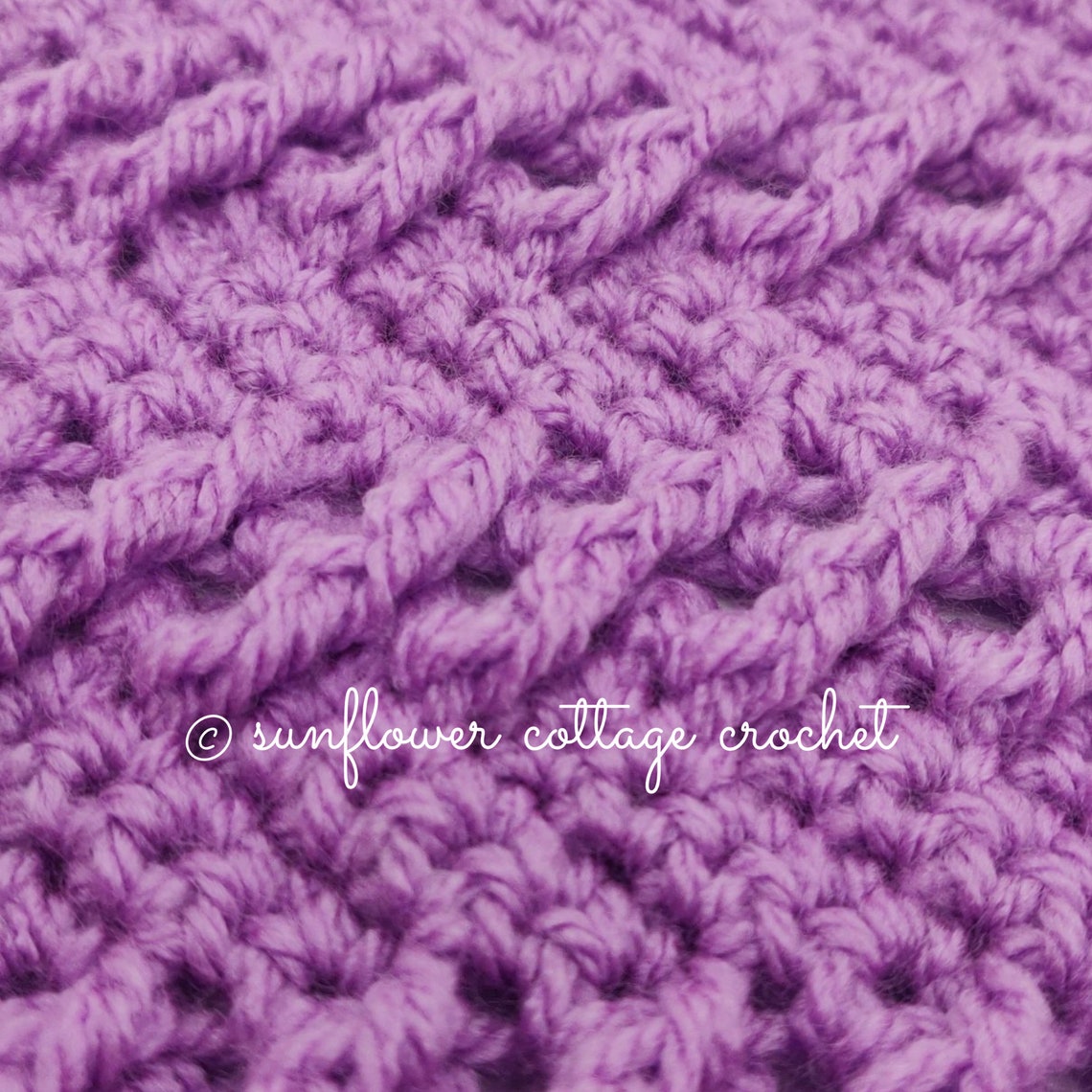 Raised Diagonal Square Crochet Square Pattern - Etsy