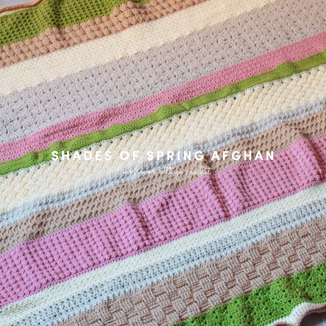 Shades of Spring Afghan Crochet Textured Afghan Throw - Etsy