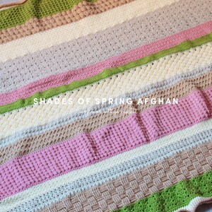 Shades of Spring Afghan | Crochet Textured Afghan Throw Blanket Pattern ...