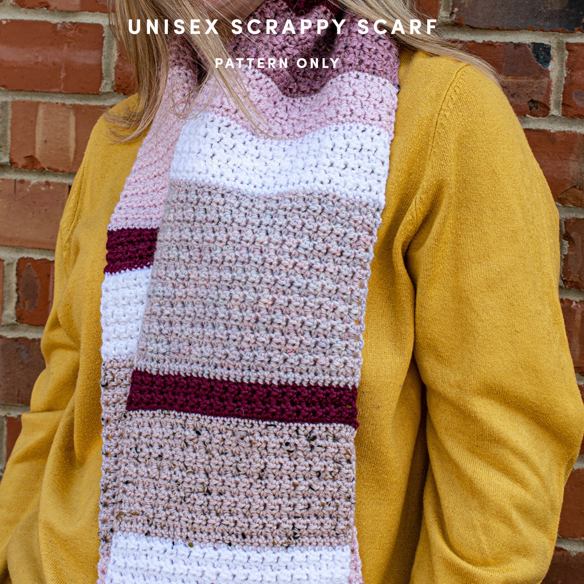 Unisex Scrappy Scarf, Easy Crochet Scarf Pattern, PDF Pattern Only - Etsy