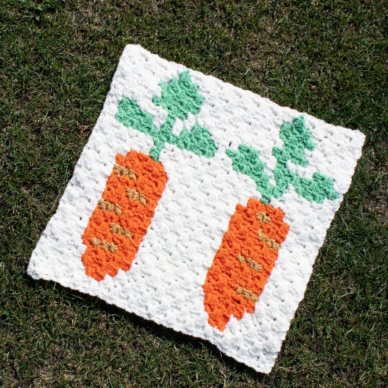 Carrots Corner to Corner Crochet Square, PDF Pattern, Vegetable Crochet ...