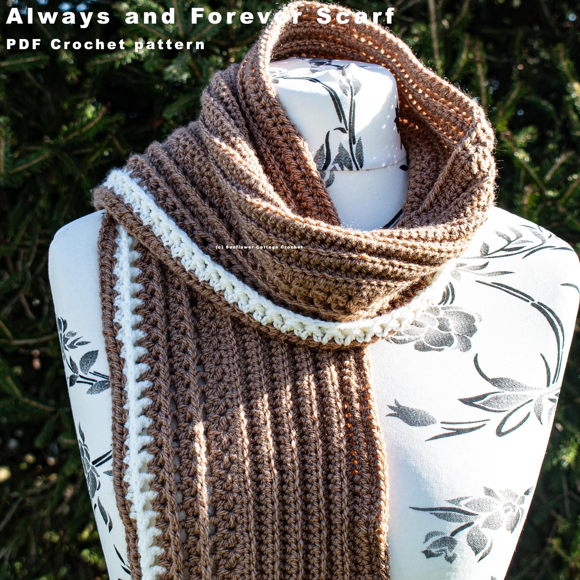 Crochet Unisex Scarf Pattern PDF – US Terms – 10 Sizes From Age 3 to ...