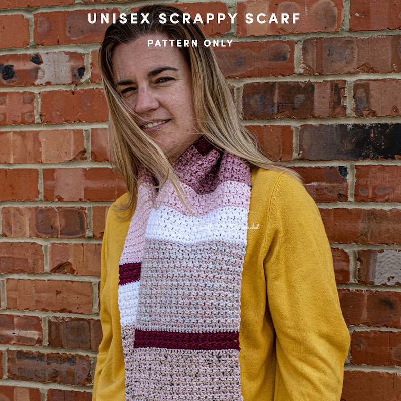 Unisex Scrappy Scarf, Easy Crochet Scarf Pattern, PDF Pattern Only - Etsy